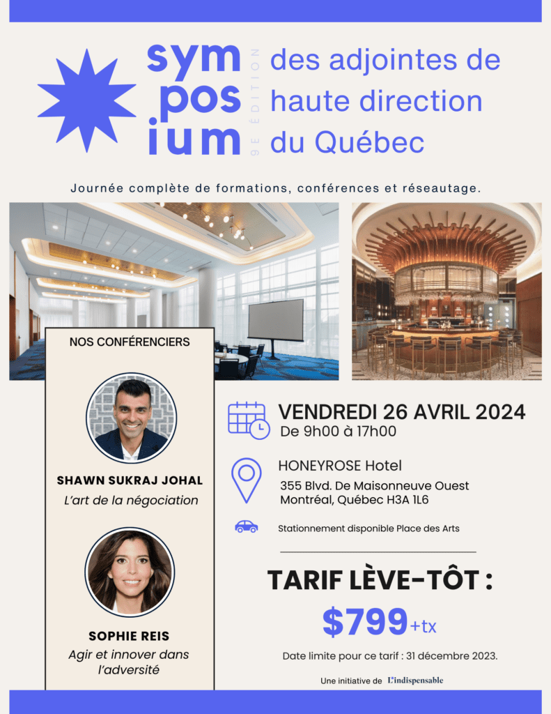 Symposium des Adjointes de haute direction du Québec 2024 | L'indispensable