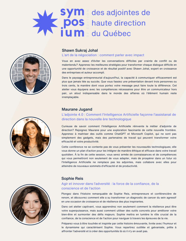 Symposium des Adjointes de haute direction du Québec 2024 | L'indispensable